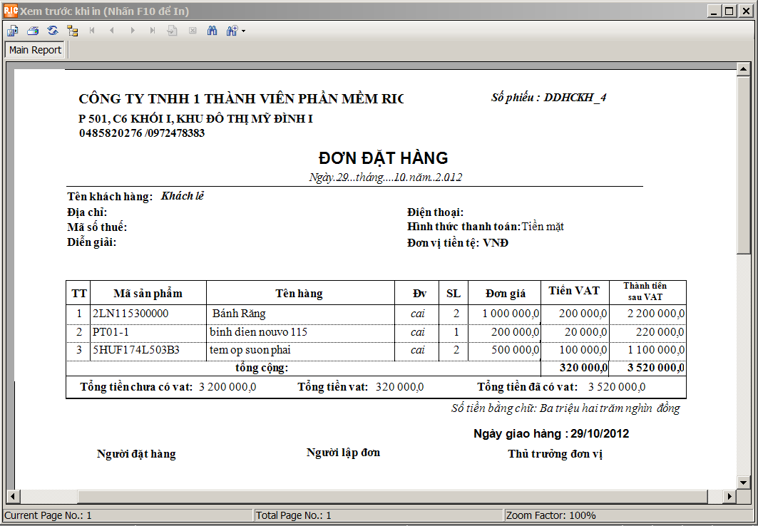 Chức năng Đơn đặt hàng của khách hàng - Hướng dẫn sử dụng qRIC